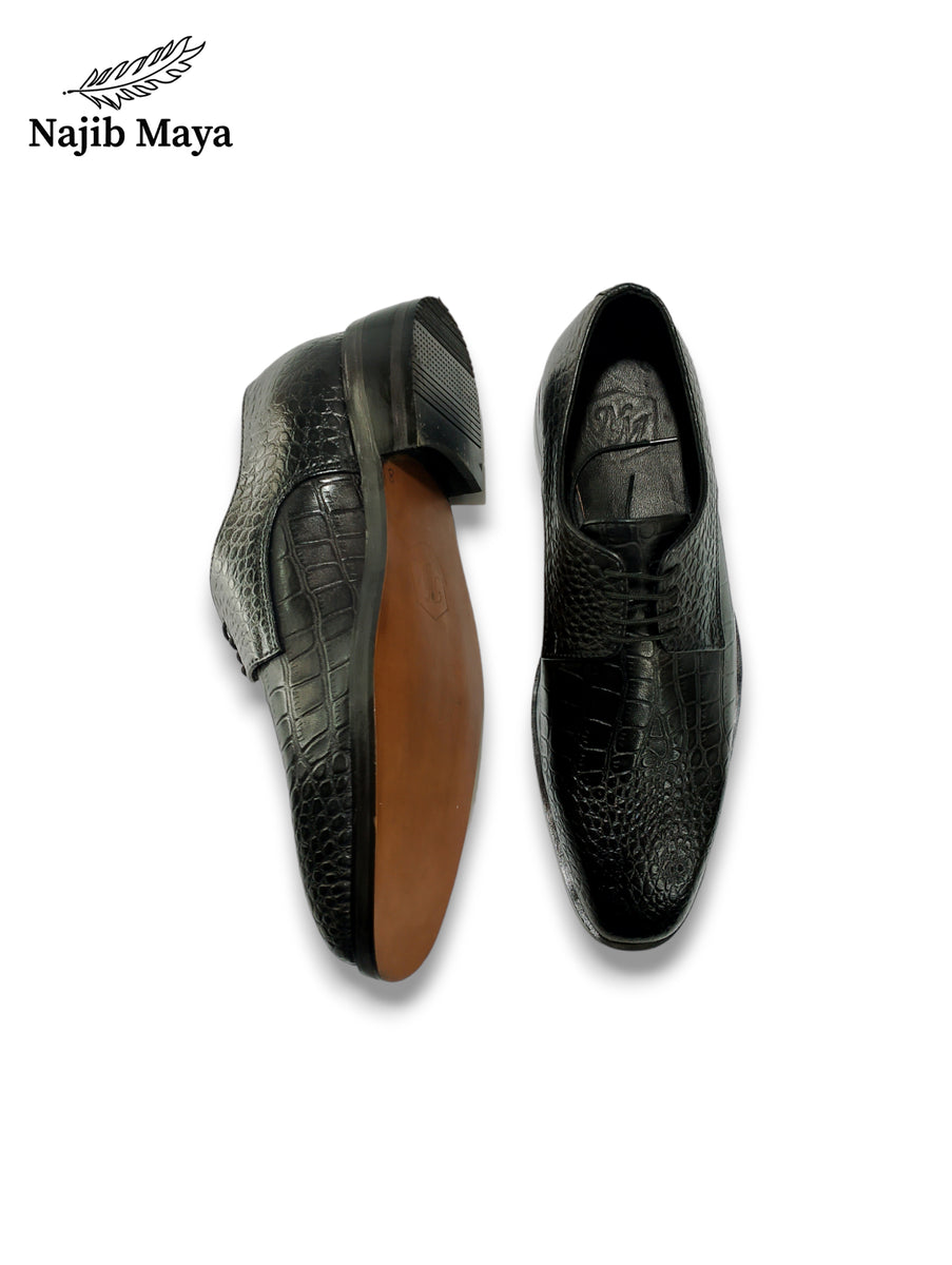 Black Darby T-Shape Shoes For Men's – Najib Maya